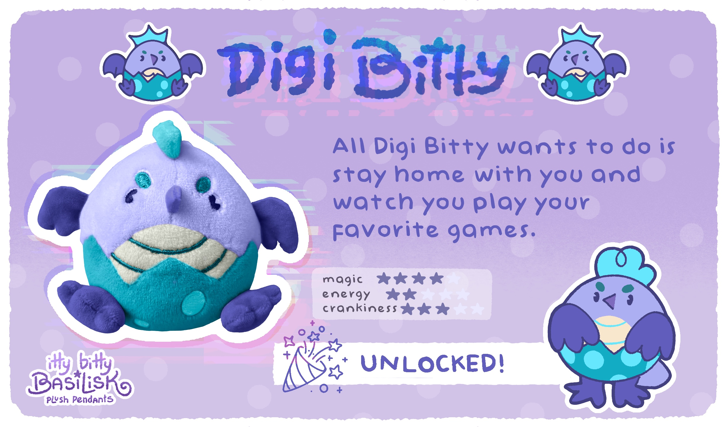 Itty Bitty Basilisk Plush Pendants Project Update: Digi Bitty Unlocked ...