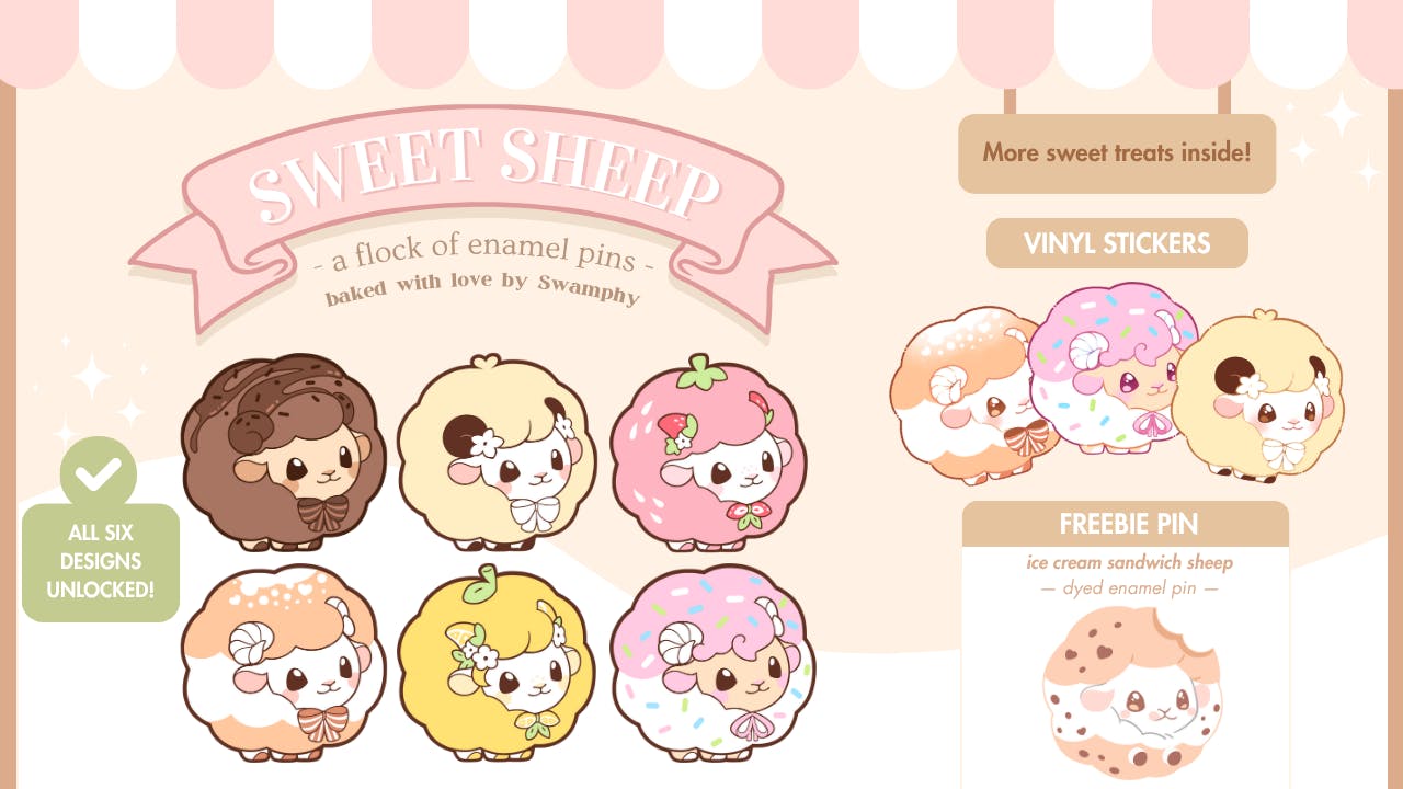 Sweet Sheep 🐑 A Flock of Enamel Pins Project Update: HAPPY NEW YEAR ...