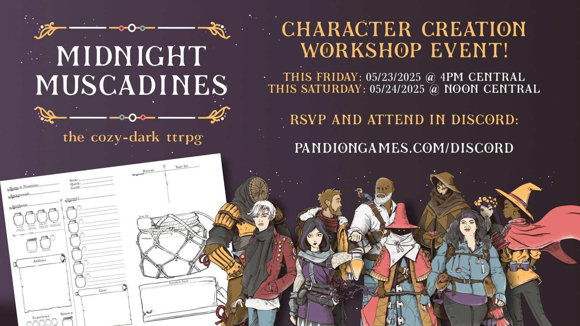 Midnight Muscadines - The Cozy-Dark TTRPG of Magical Jams Project Update: Workshops, Late ...