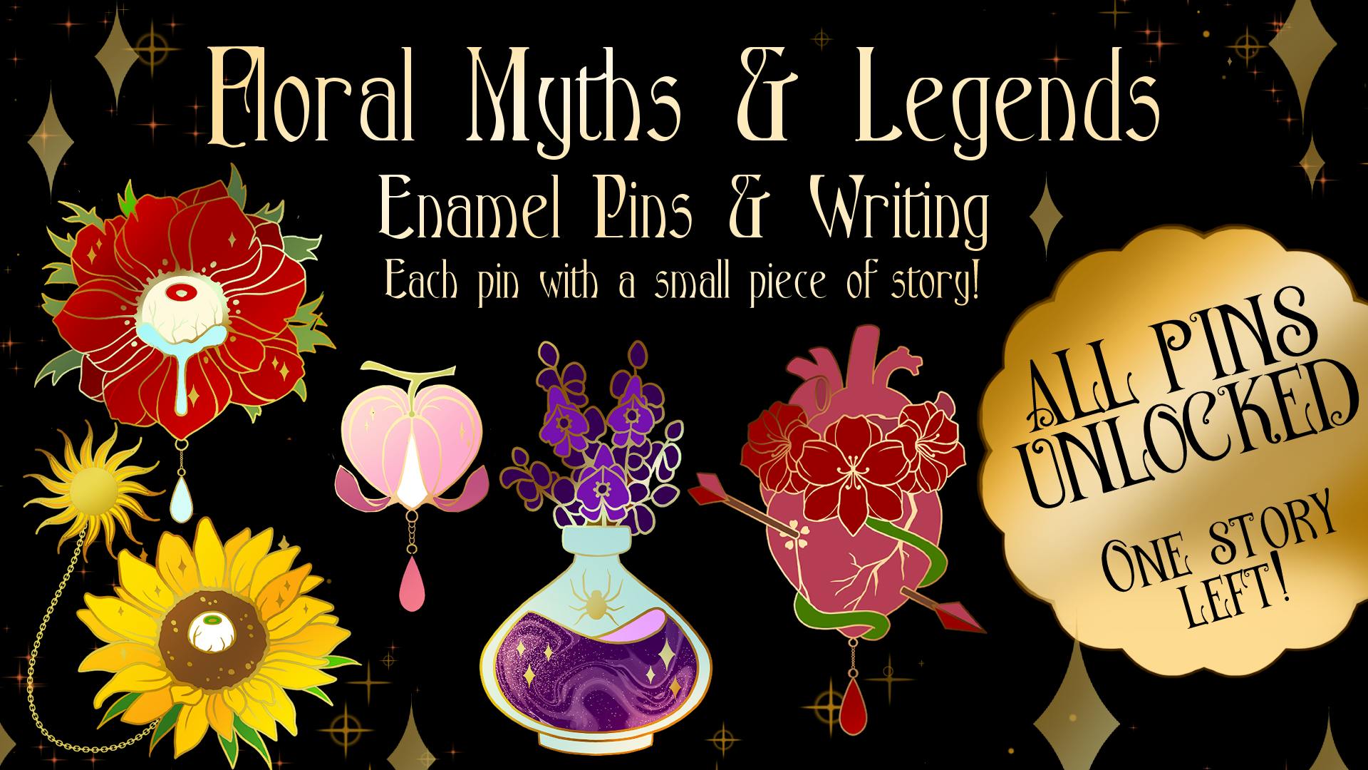 Floral Myths and Legends, Enamel Pins Pt. 1 - Ancient Greece - BackerKit