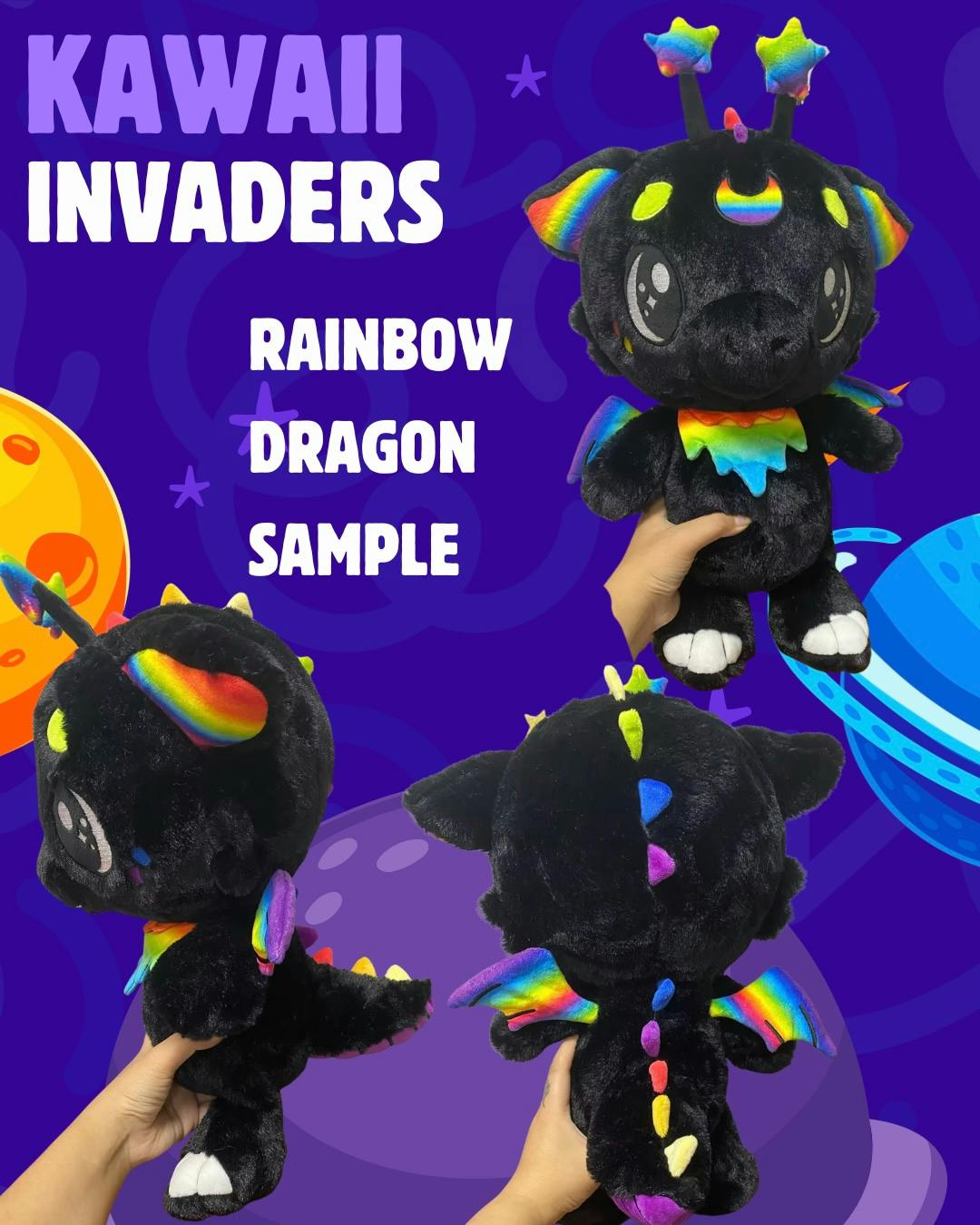 Kemonokinz Kawaii Invaders Project Update: Black Rainbow Dragon Sample!! - BackerKit