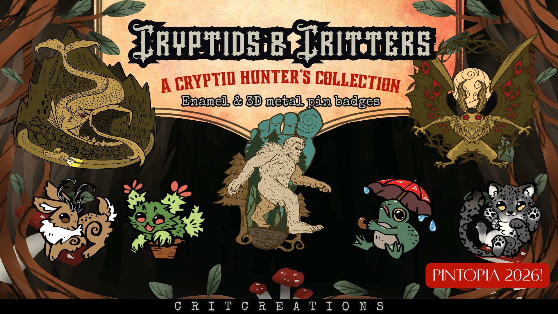 Cryptids and Critters - Folklore 3D Enamel Pin Collection Project ...