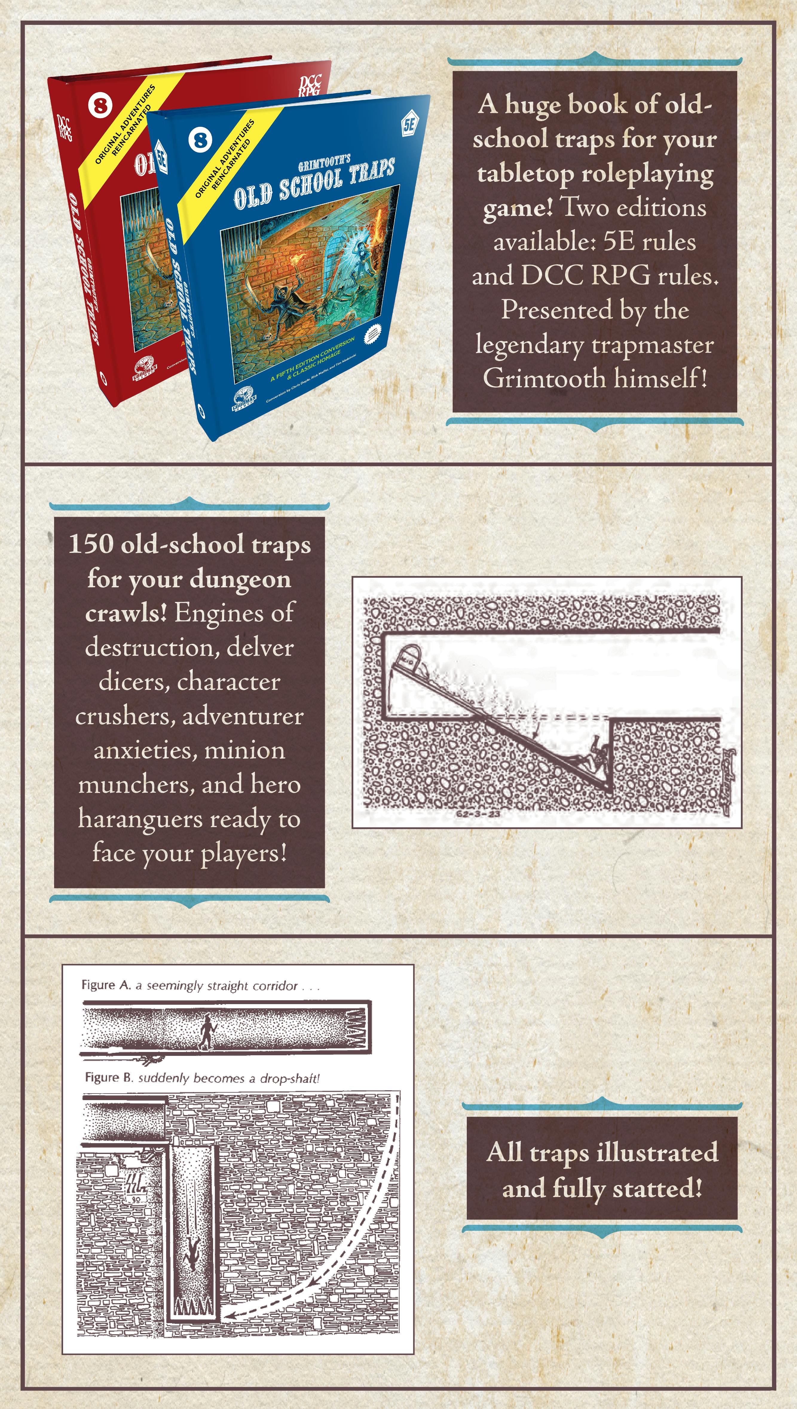 Grimtooth's Old-School Traps for 5E and DCC launches next week!