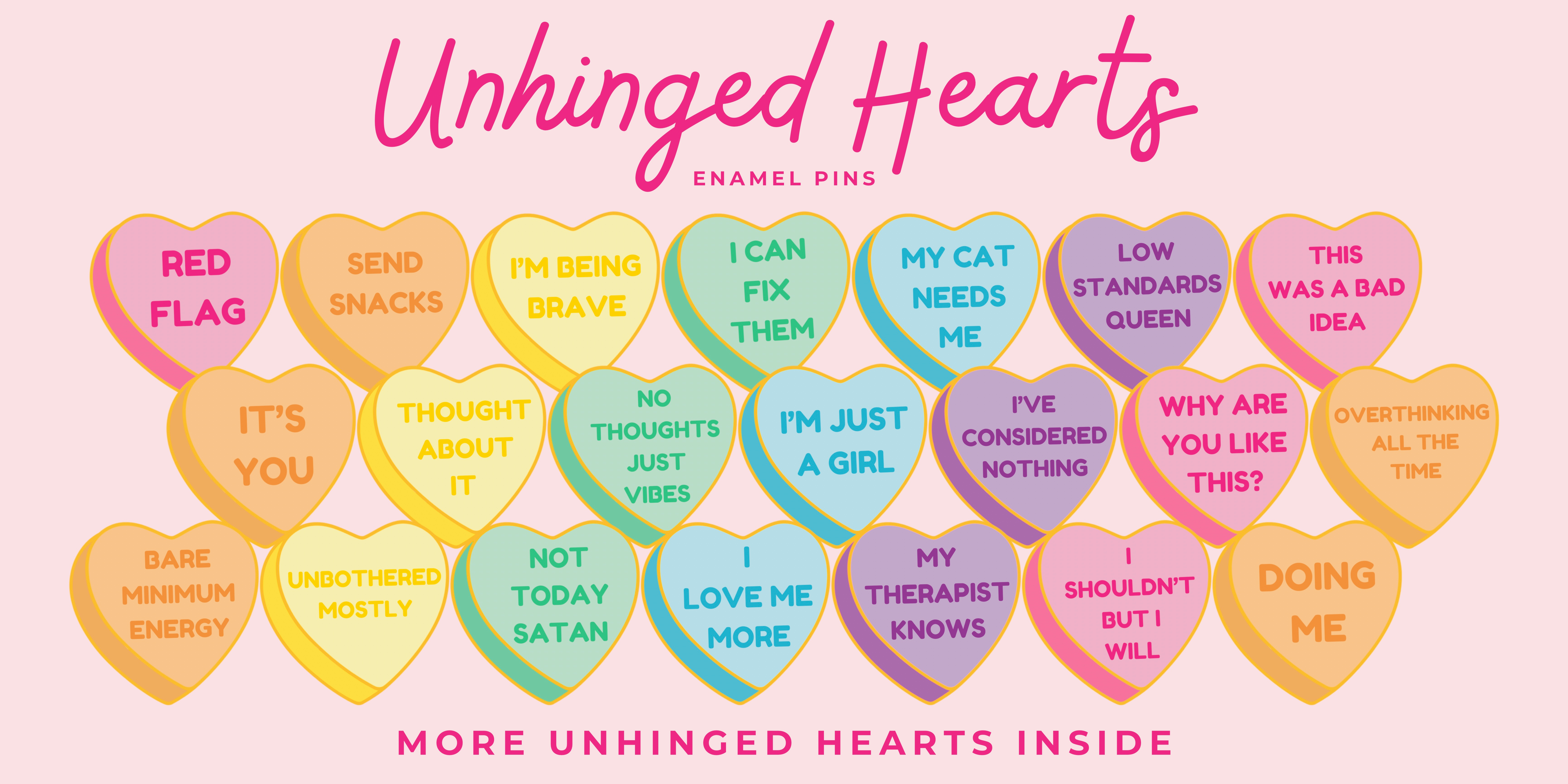 Poll: Which Unhinged Pink Heart Pin design is your favorite? - Unhinged ...