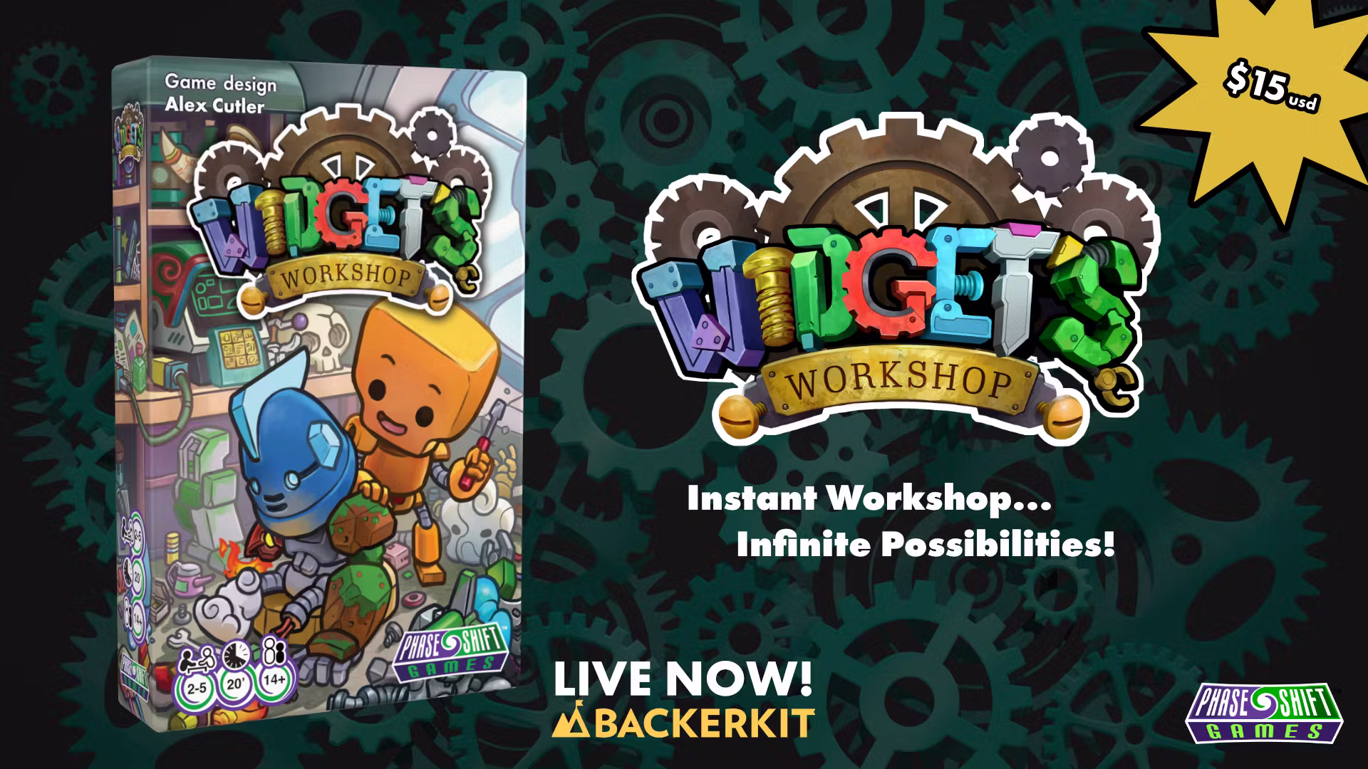 Launch Party | Widget's Workshop | "Drop-style" game | 2-5 players, 30 ...