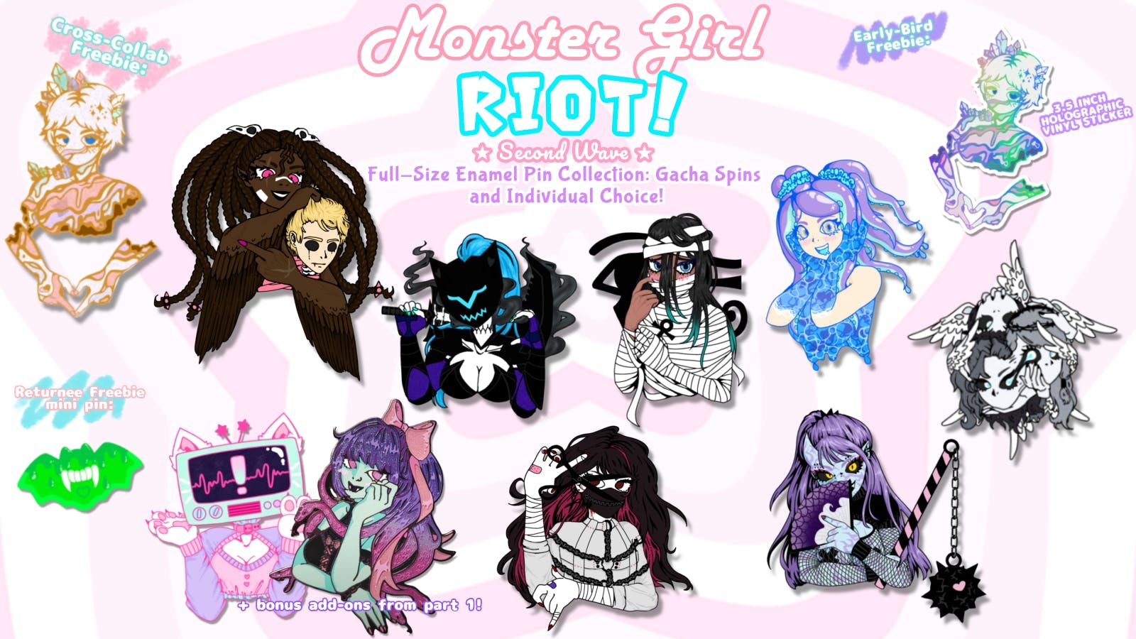 Monster Girl Riot 2: Full-Size Enamel Pin Collection - BackerKit