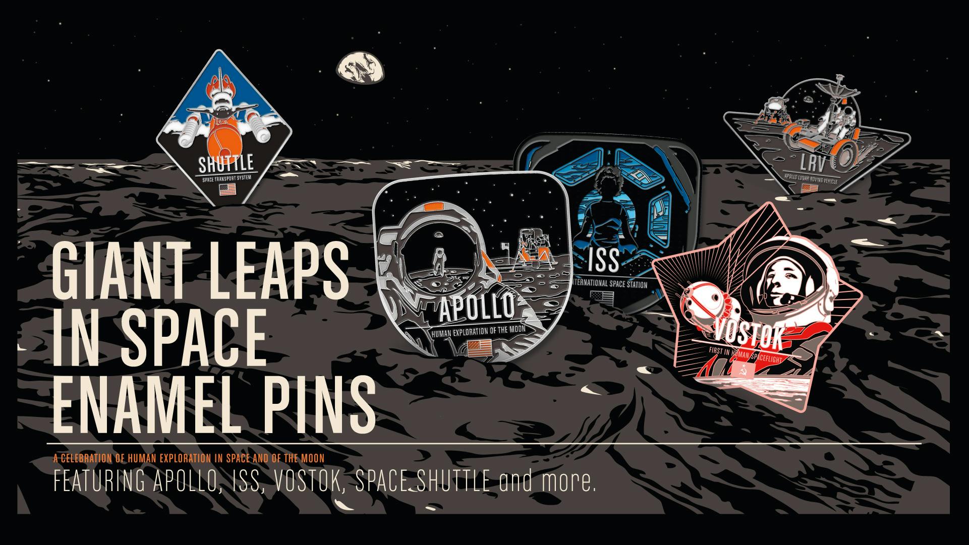 Giant Leaps in Space Enamel Pin Set Project Update: Partial Arrival ...