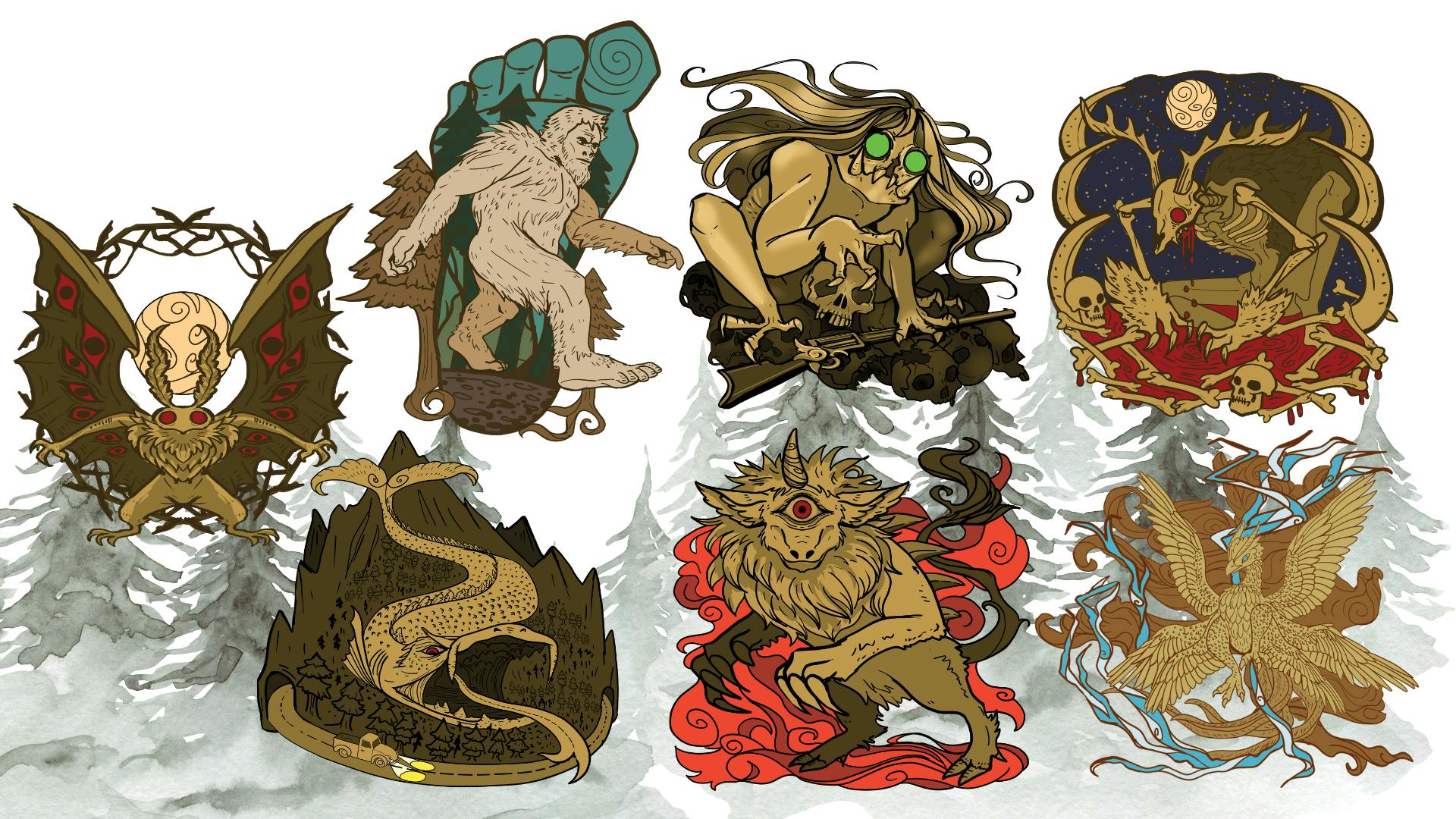 Cryptids and Critters - Folklore 3D Enamel Pin Collection Project ...