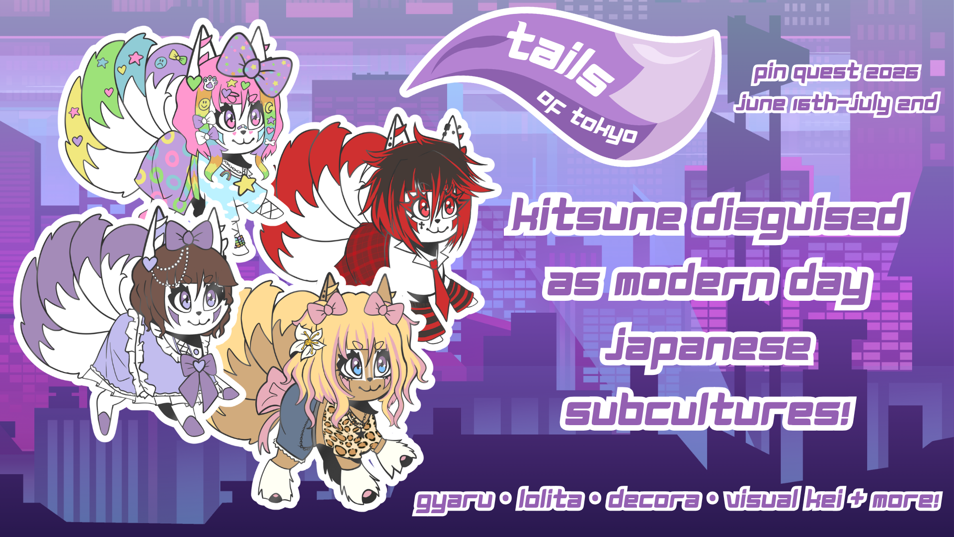 Launch Party | Tails of Tokyo | Modern Day Kitsune Enamel Pins! - BackerKit