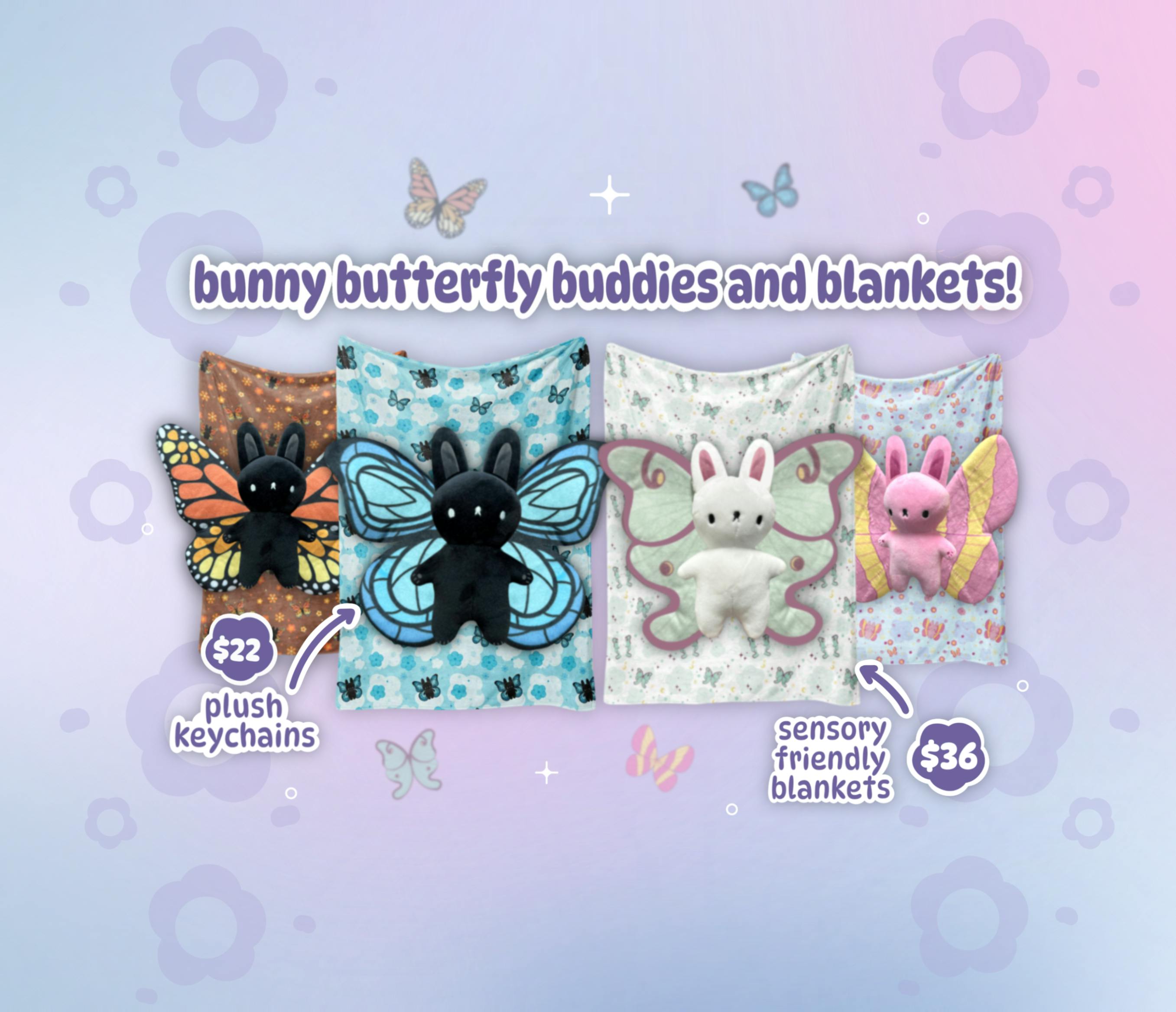 bunny butterfly buddies and blankets - BackerKit