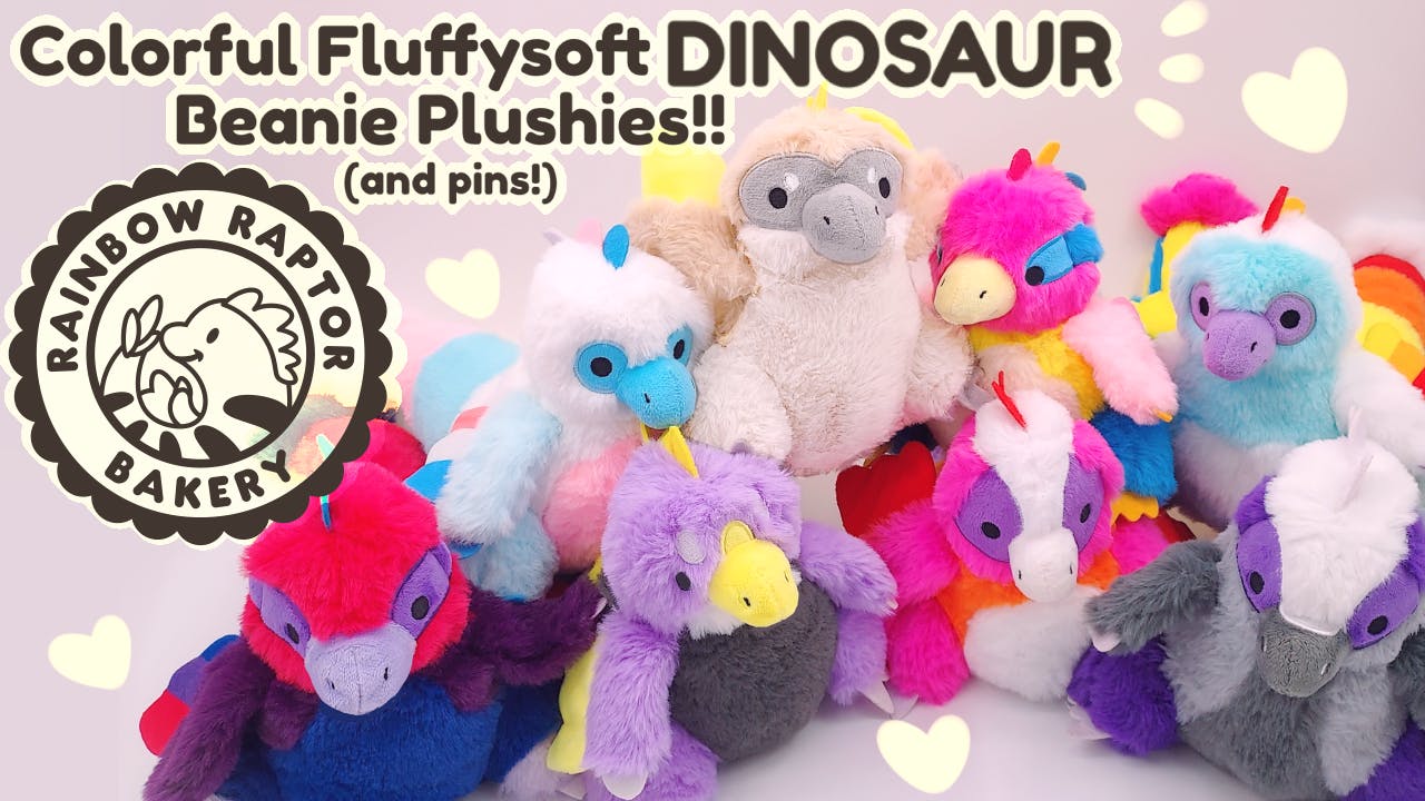 Rainbow Raptor Bakery - Colorful Dinosaur Plushies & Pins - BackerKit