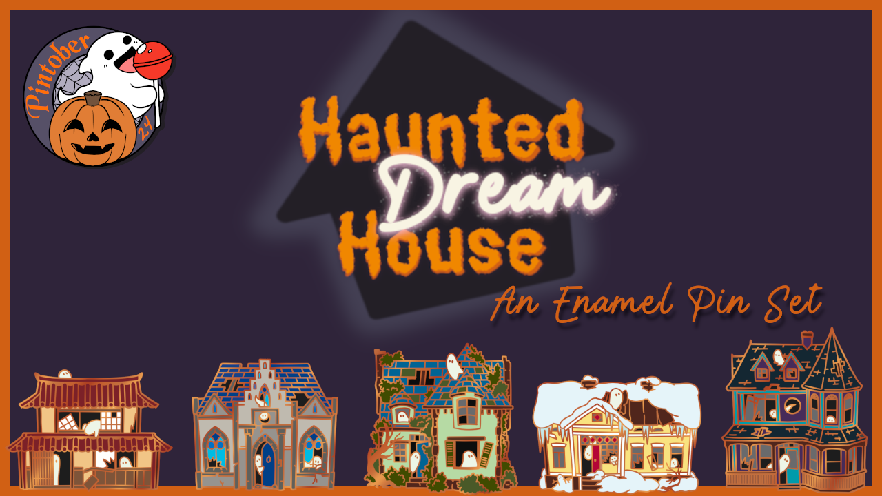 Haunted Dream House - A Pintober Haunted House Enamel Pin Set Project ...