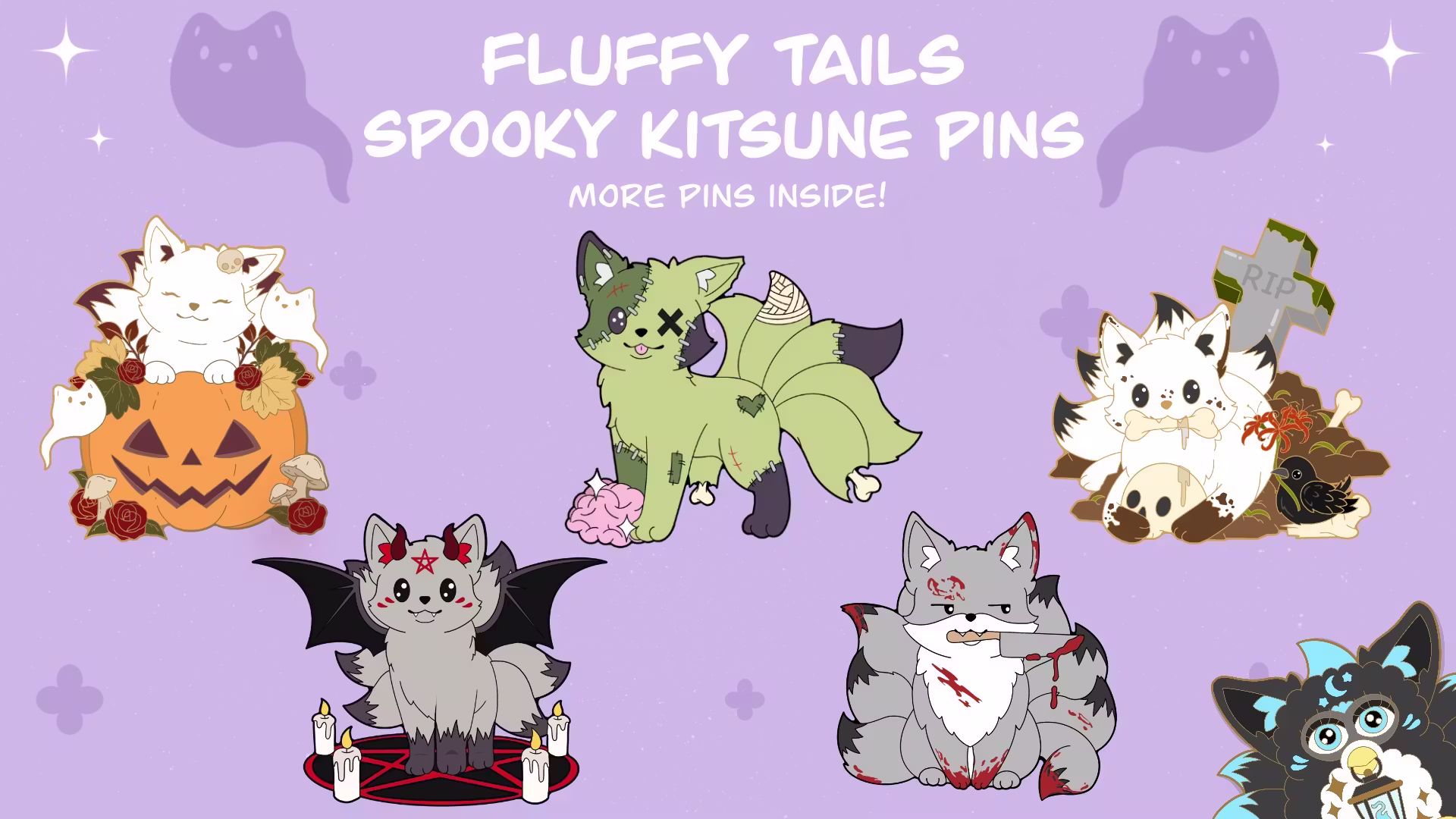 Fluffy Tails-Spooky Kitsune Pins Project Update: Campaign Complete! Pre ...