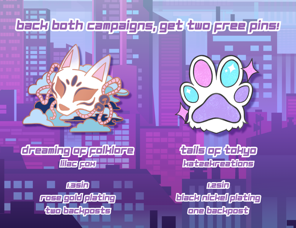 Launch Party | Tails of Tokyo | Modern Day Kitsune Enamel Pins! - BackerKit