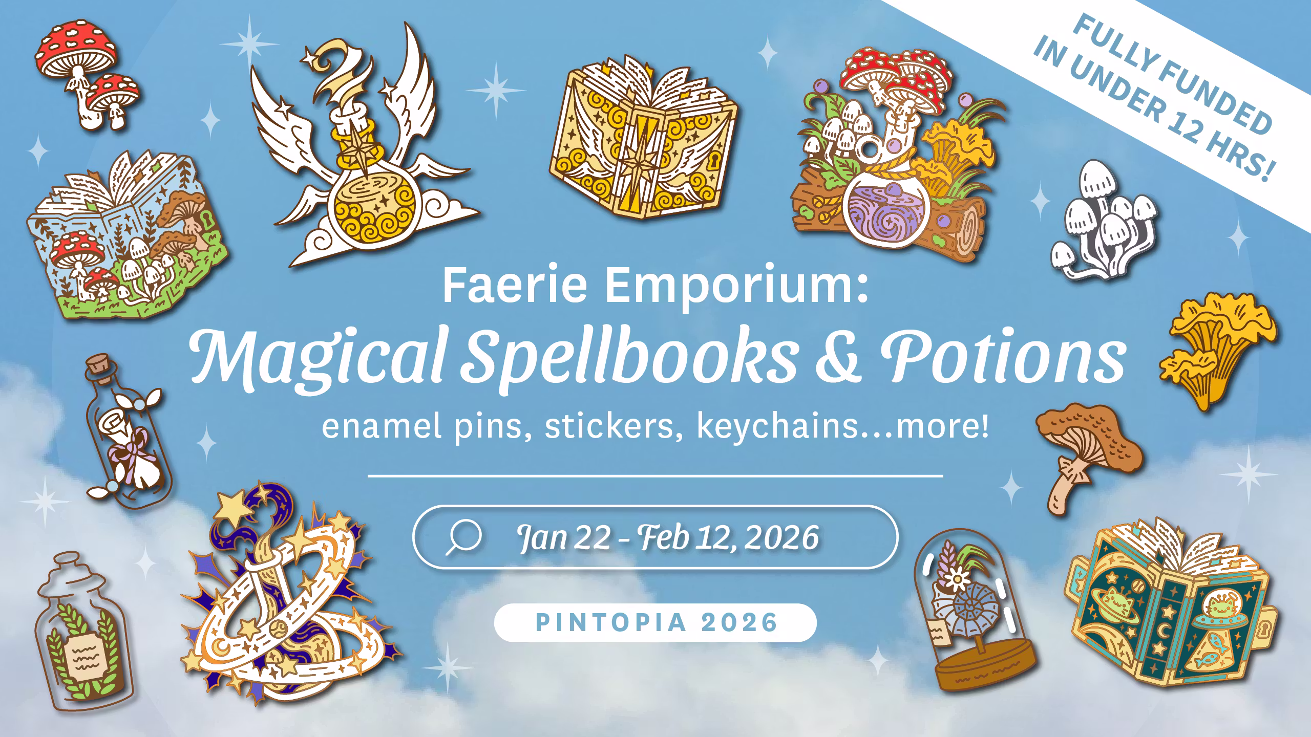Faerie Emporium: Magical Spellbooks & Potions - Enamel Pin Collection ...