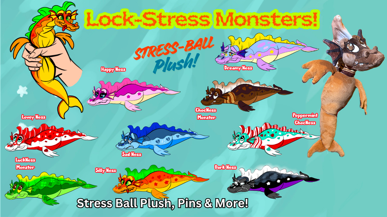 Lock Stress Monsters- Stress-ball plush Nessies and more! - BackerKit