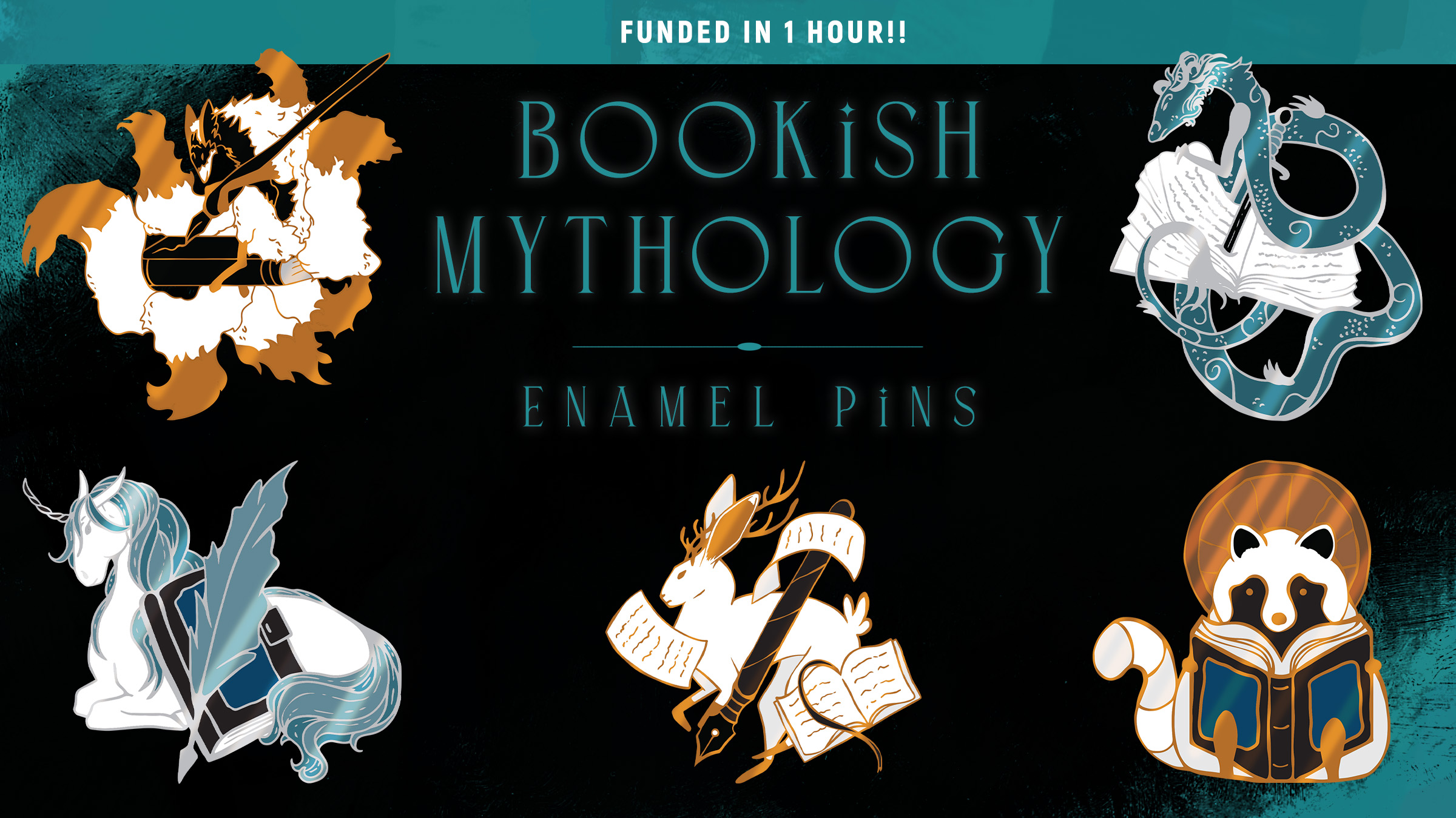 Bookish Mythical Creatures ~ Pintopia Enamel Pins & Reading Journal ...